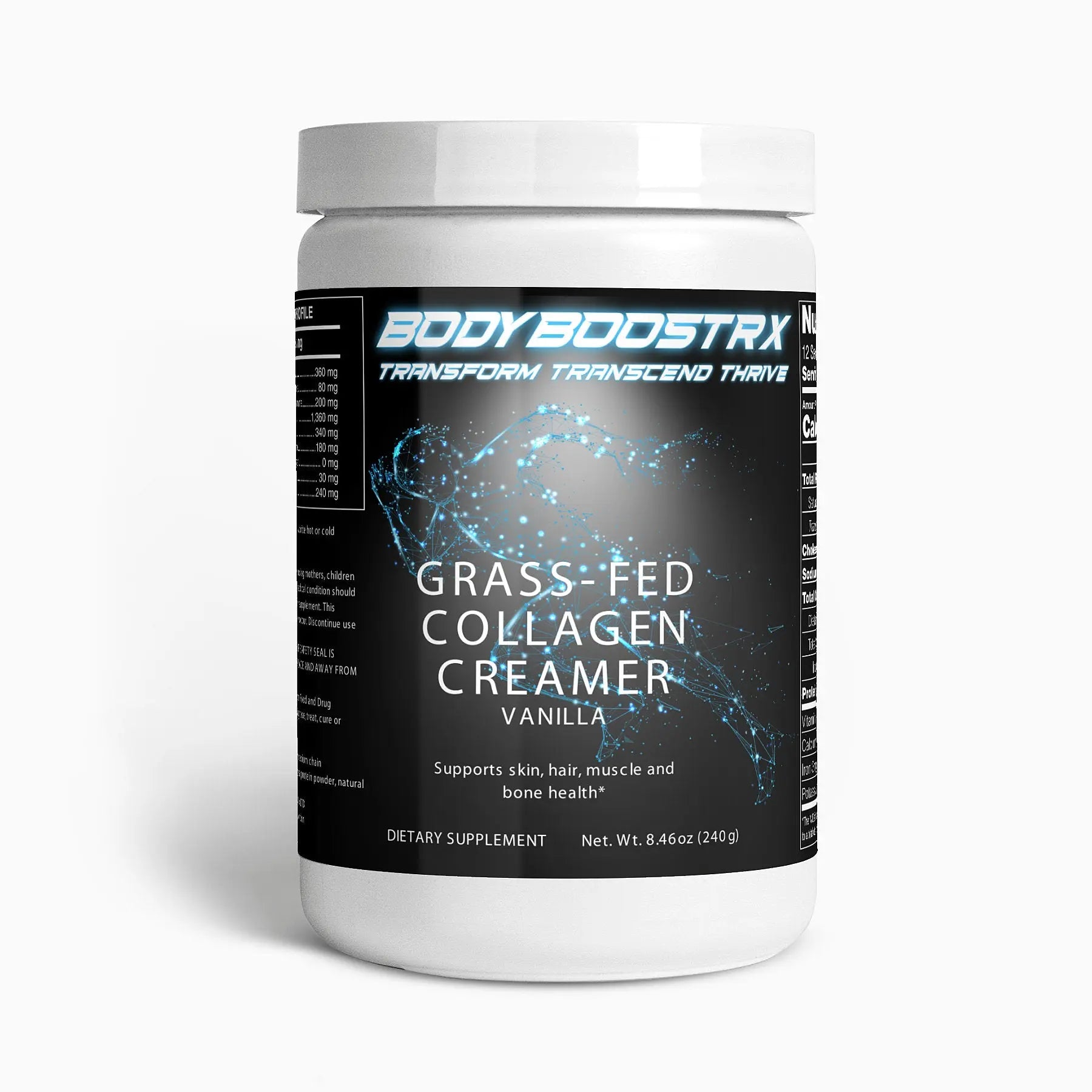 GRASS-FED COLLAGEN VANILLA COFFEE CREAMER WITH TYPES 1 AND 3 COLLAGEN ...